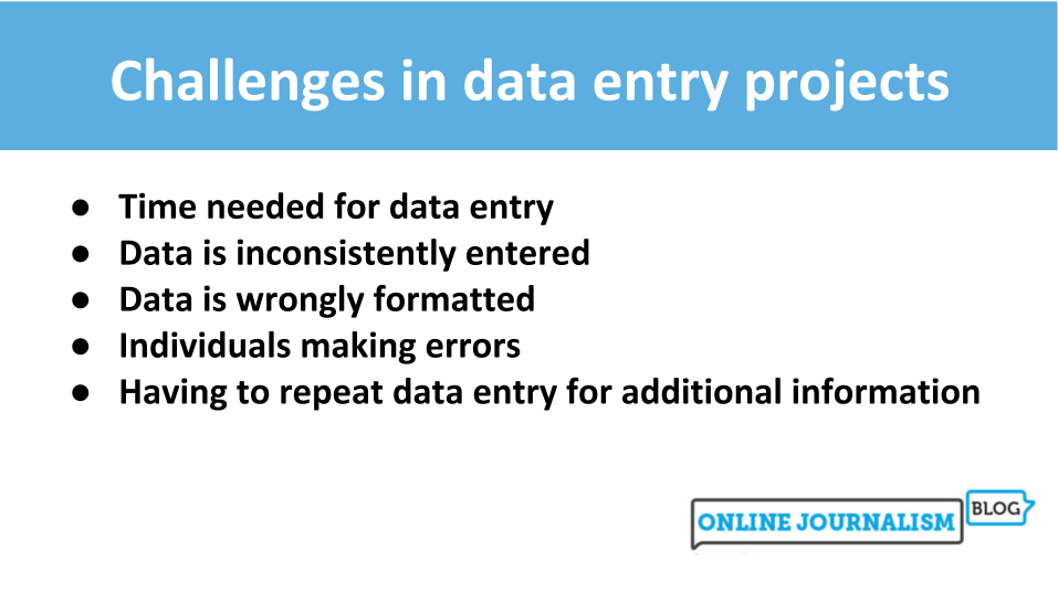 How to: plan a journalism project that needs data entry | Online ...