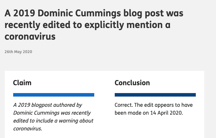How Wayback Machine and a sitemap file was used to factcheck Dominic ...
