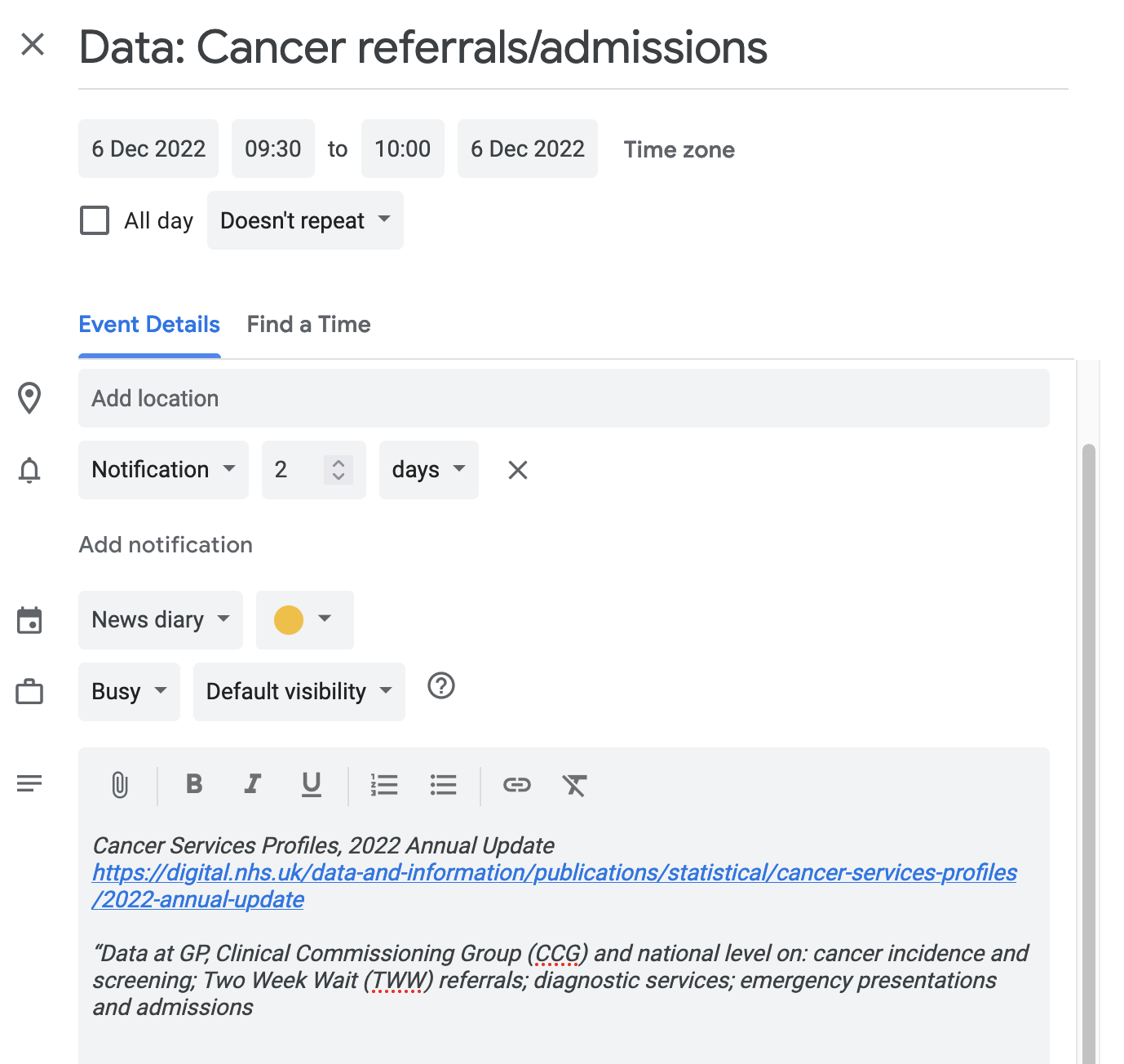 How to: create a data news diary | Online Journalism Blog